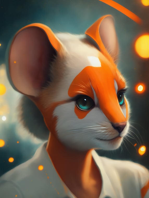 Premium Free ai Images | cute white mouse look like human stylized as ...