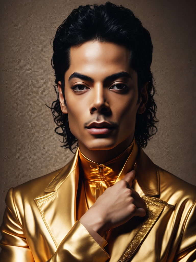 Premium Free ai Images | portrait of michael jackson dressed in golden ...