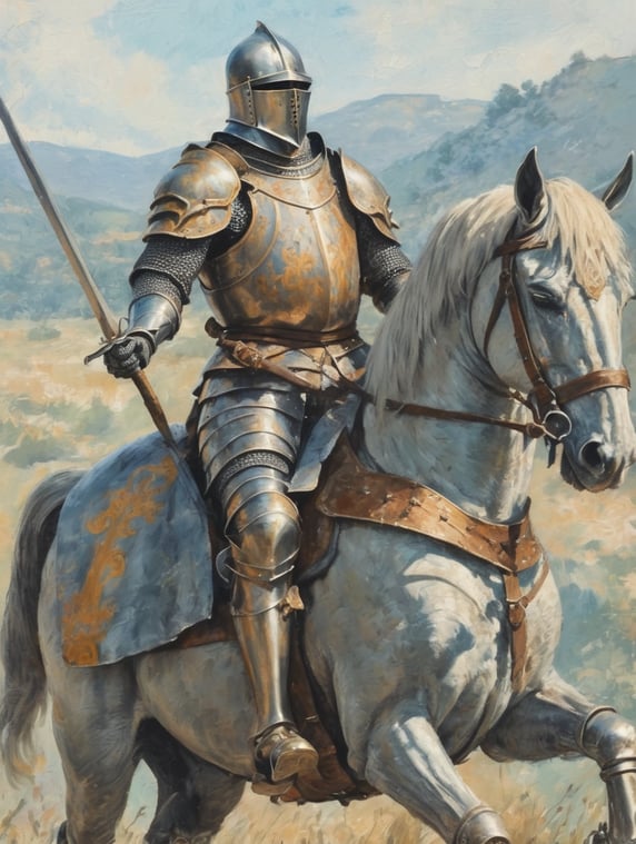 Premium Free ai Images | painting of medieval knight in hand drawn ...