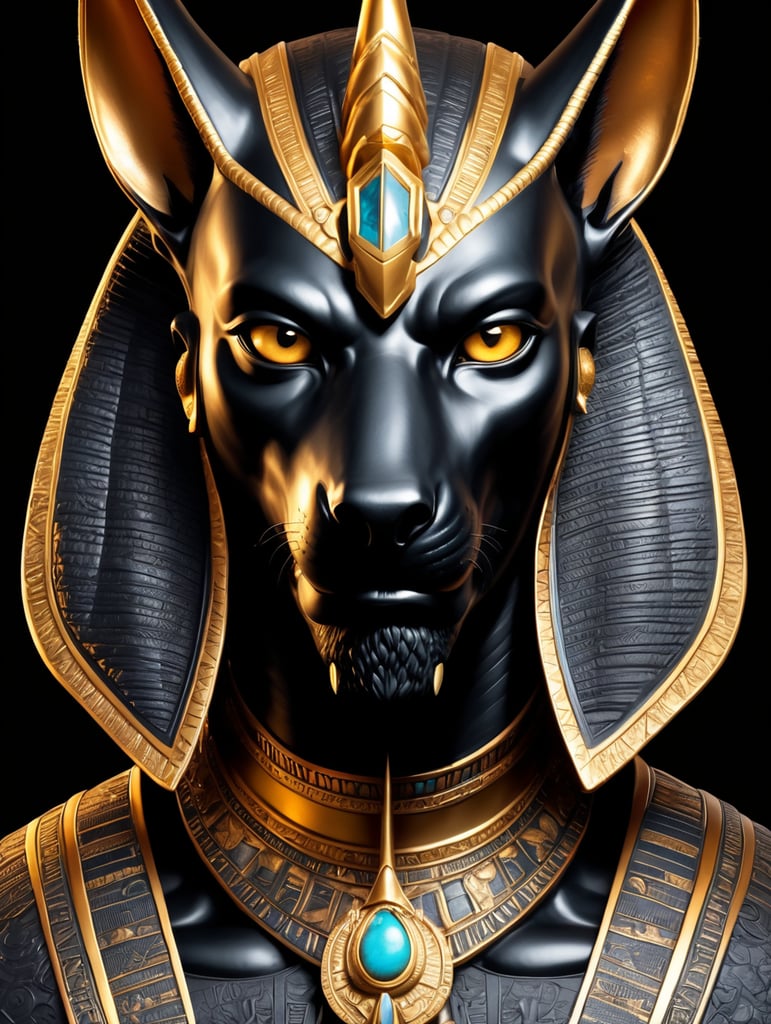 Premium Free ai Images | egyptian god anubis portrait hyper realistic ...