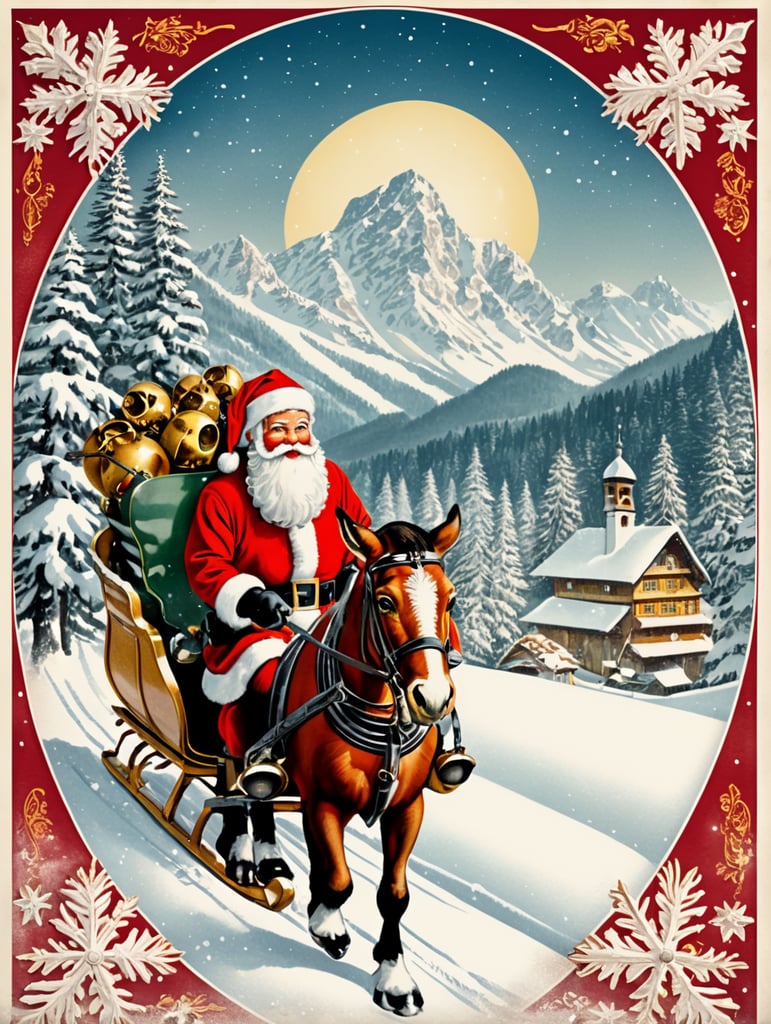 Premium Free ai Images | santa claus in front of austrian tyrol vintage ...