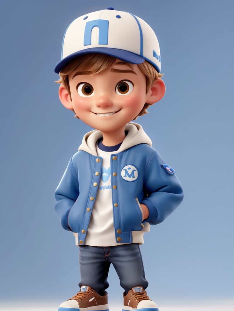Premium Free ai Images | cartoon disney pixar style max moore boy with ...