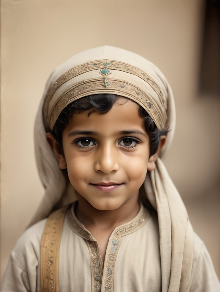 Premium Free ai Images | little arab child in