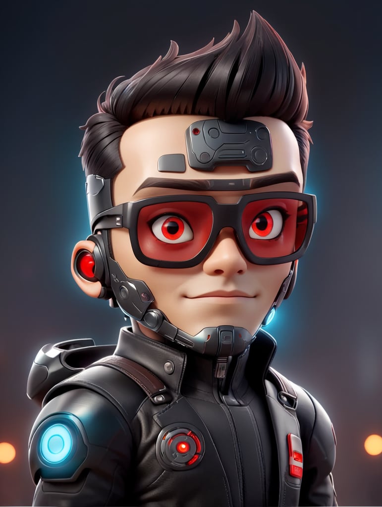 Premium Free ai Images | cyborg android dressed in black glasses and ...