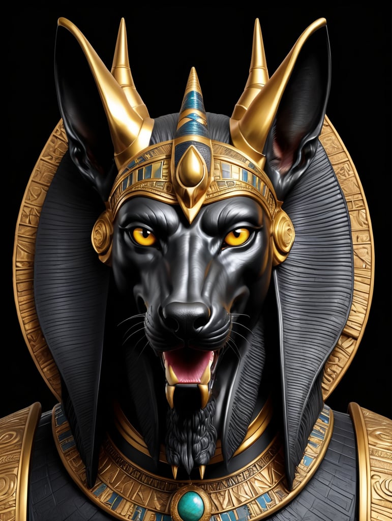 Premium Free ai Images | egyptian god anubis portrait hyper realistic ...