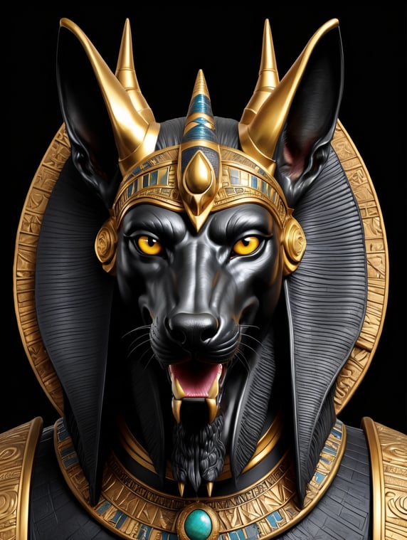 Premium Free ai Images | egyptian god anubis portrait hyper realistic ...