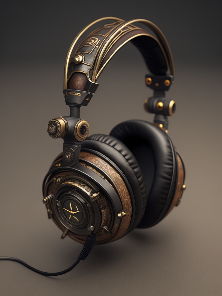 Premium Free ai Images | steampunk headphones