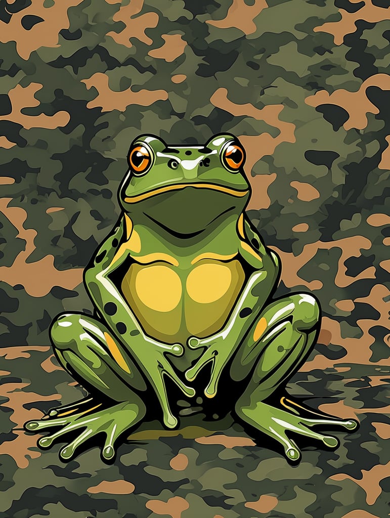 Premium Free ai Images | frog camouflage pattern vector art modern