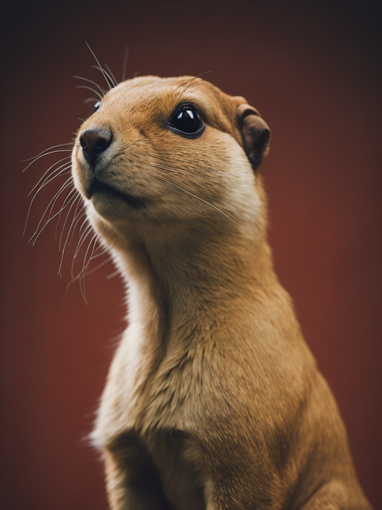 Premium Free ai Images | prairie dog portrait simple background red ...