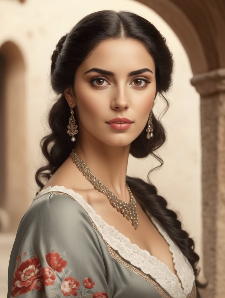 Premium Free ai Images | spanish traditional beautiful lady image