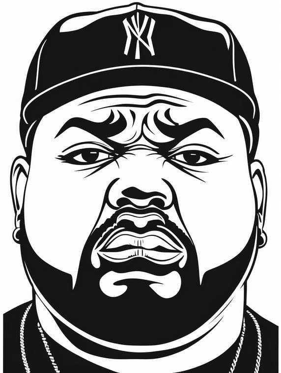 Premium Free ai Images | angry fat black rapper in the style of basic ...