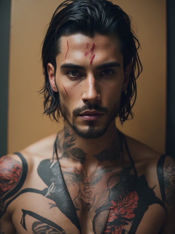 Premium Free ai Images | portrait of handsome indigenous male gang ...