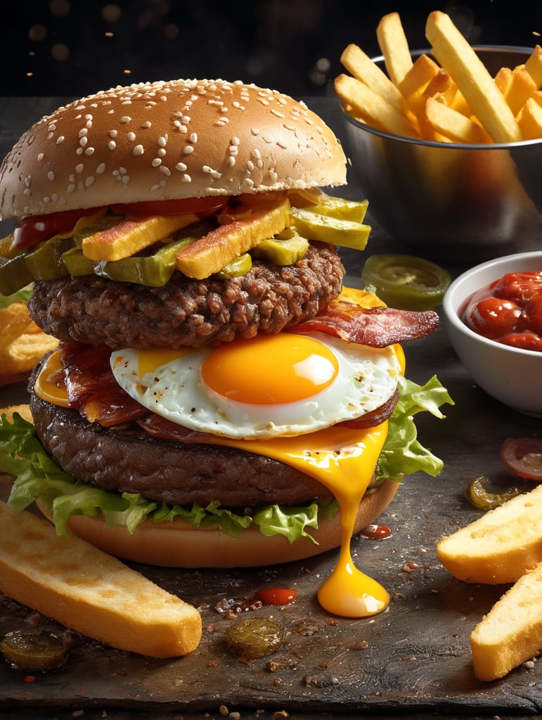 Premium Free ai Images | high quality cinematic food explosion ...