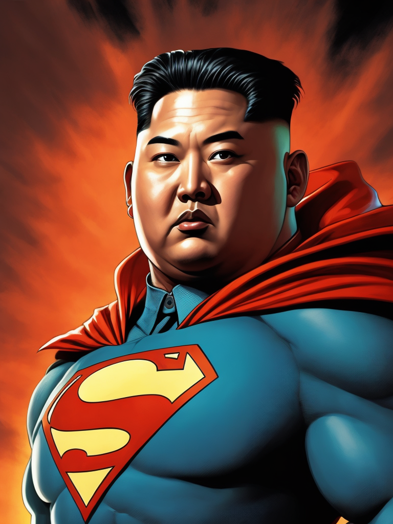 Lumenor AI Image Generation - kim jong un superman hero portrait comics ...