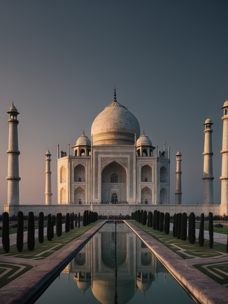 Lumenor AI Image Generation - taj mahal pink purple sunset