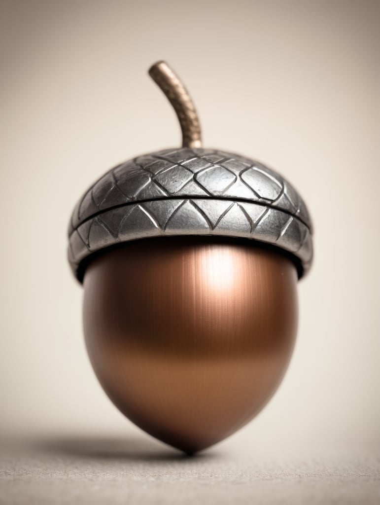 Premium Free ai Images | acorn made of metal