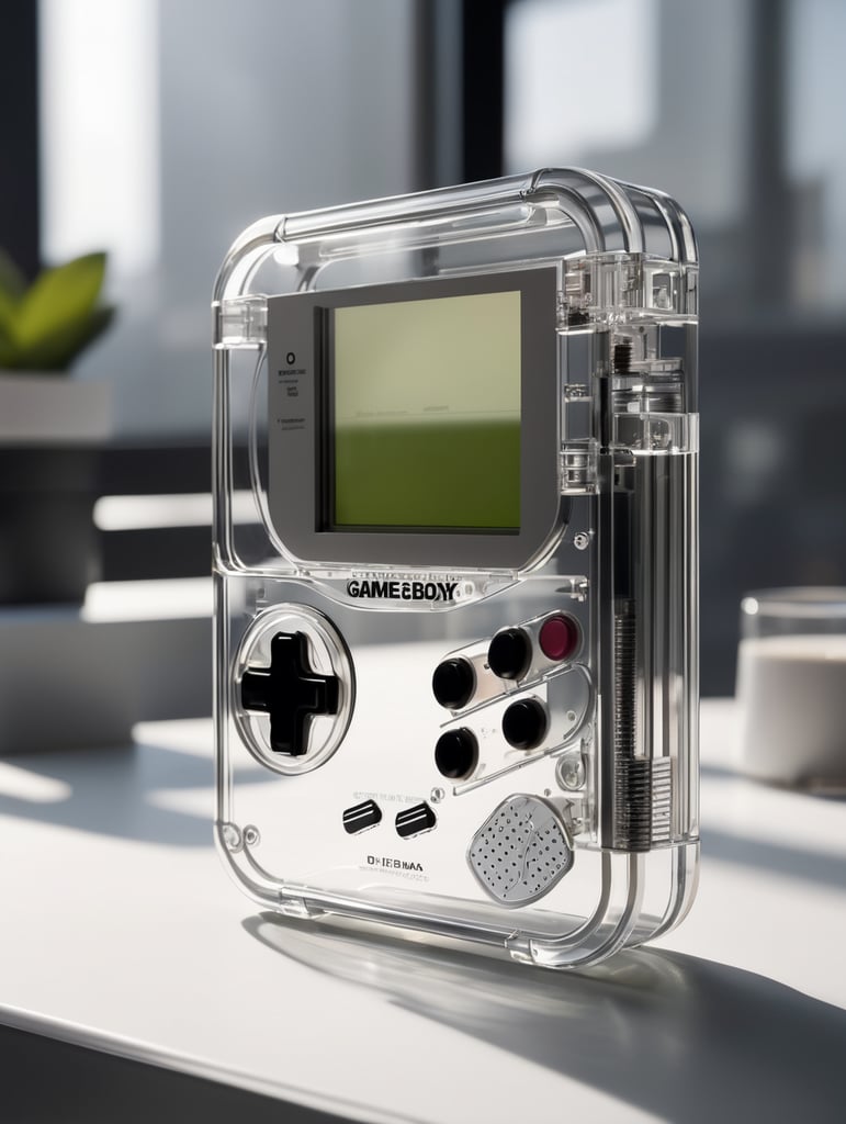 Premium Free ai Images | see through polycarbonate game boy designed by ...