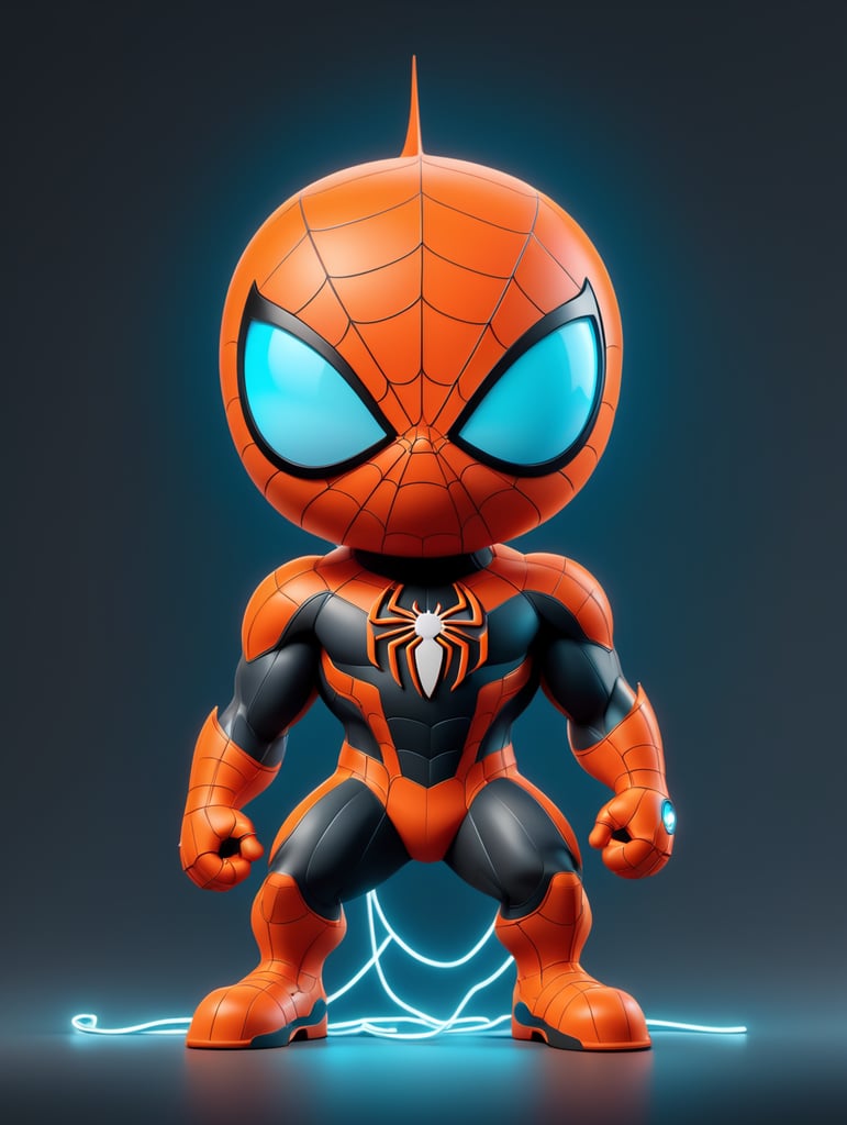 Premium Free ai Images | spider man in an orange neon design in the ...