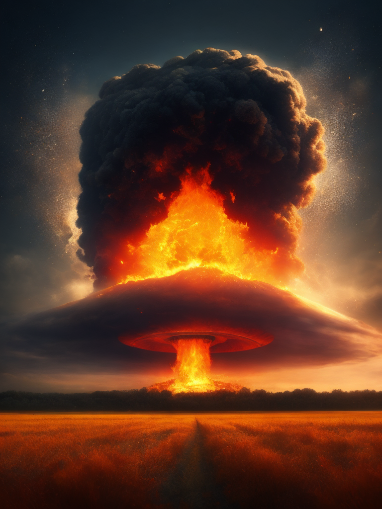 Premium Free ai Images | dramatic nuclear explosion empty field ...