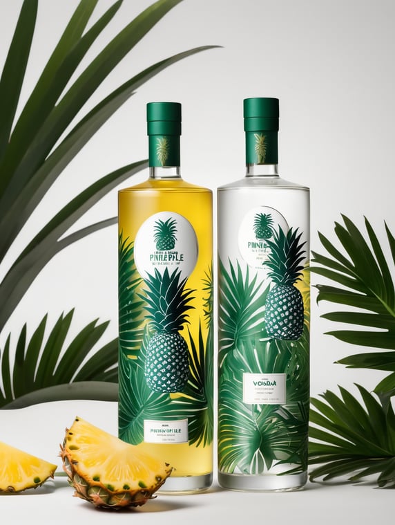 Premium Free ai Images | packaging and branding for pineapple vodka ...