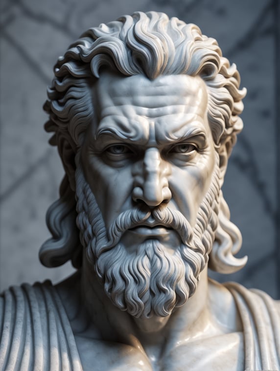 Premium Free ai Images | realistic portrait white greek marble statue ...