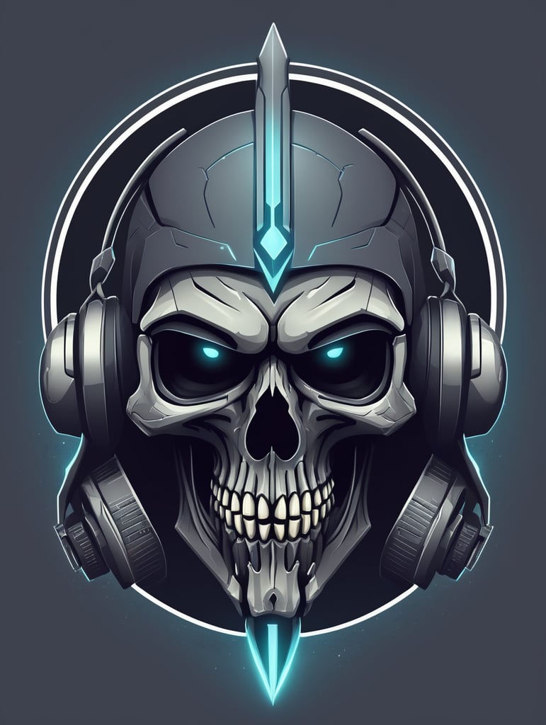 Premium Free ai Images | skull gaming logo futuristic reaper vector image