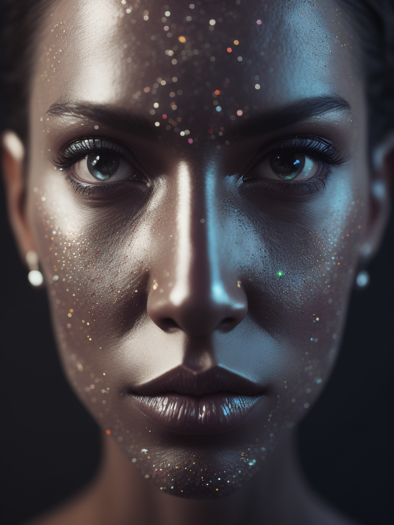 Lumenor AI Image Generation - mesmerizing holographic face materials ...