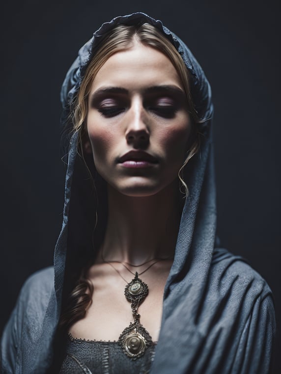 Premium Free ai Images | virgin mary low erotic neckline