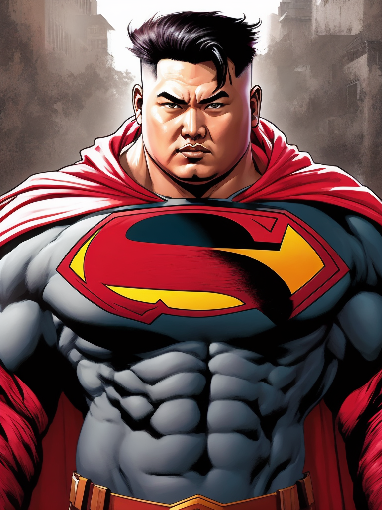 Premium Free ai Images | kim jong un superman hero portrait pink colors ...