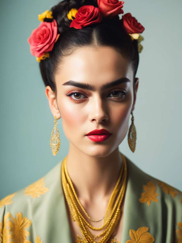 Lumenor AI Image Generation - portrait of frida kahlo bright and ...