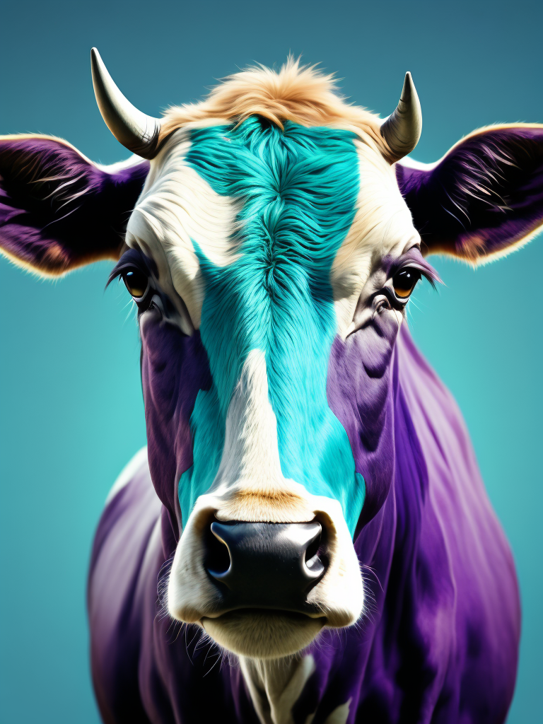 Premium Free ai Images | purple cow portrait sharp details cow focus ...