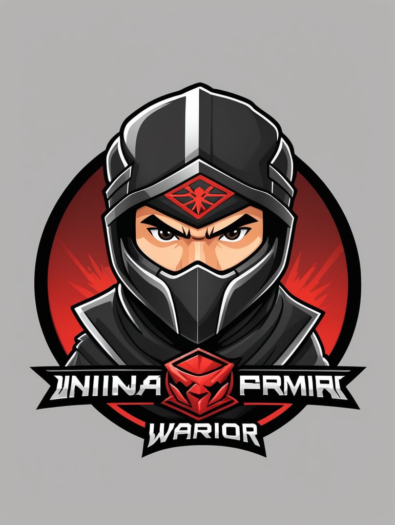 Premium Free ai Images | ninja warrior mascot logo black background ...
