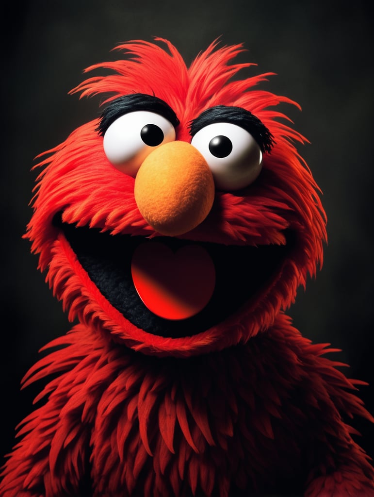 Premium Free ai Images | elmo the muppet long fangs scary terrifying ...