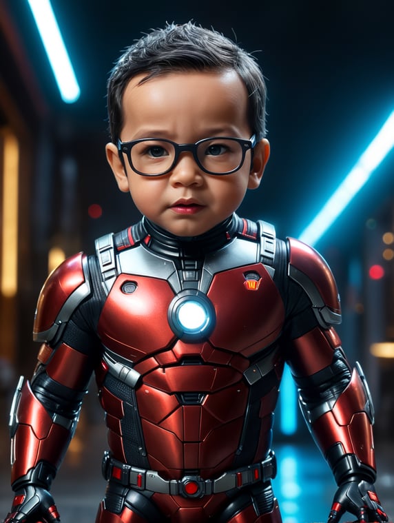 Premium Free ai Images | baby version of ant man marvel with black hair ...
