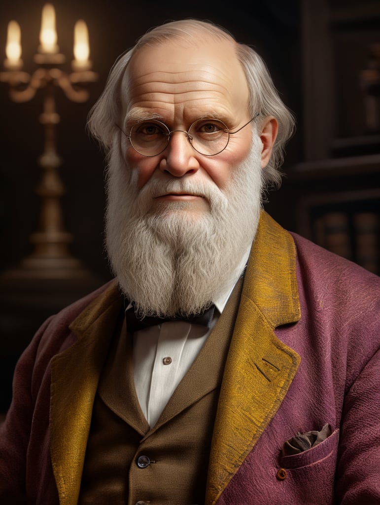 Premium Free ai Images | standing centered portrait of charles darwin ...