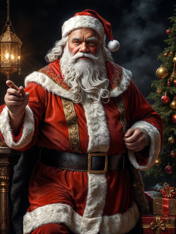Premium Free ai Images | portrait of the full body of santa