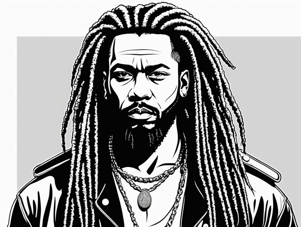 Premium Free ai Images | gangster with dreadlocks in the style of basic ...