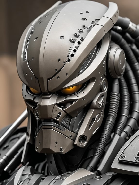 Premium Free ai Images | predator mixed with terminator plate