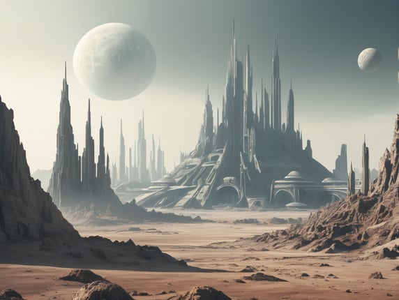 Premium Free ai Images | an abandoned alien city on planet with no ...