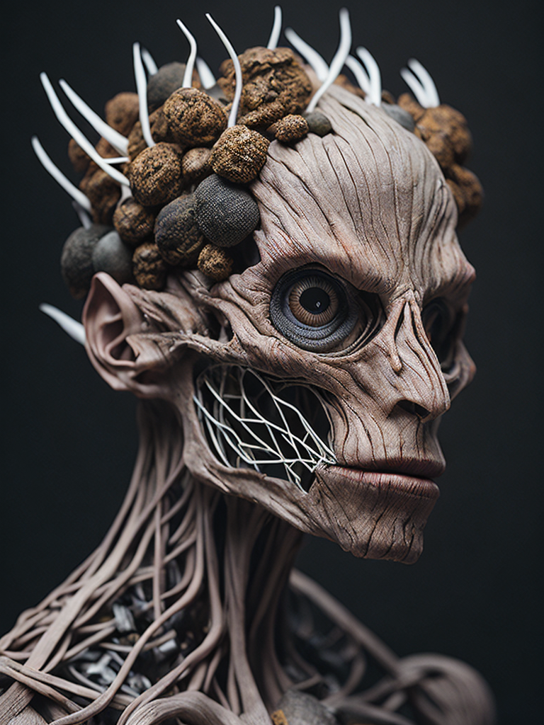 Premium Free ai Images | the anatomy of zoombie head made of junk food ...