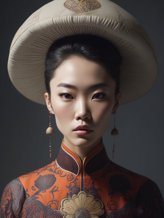 Premium Free ai Images | pretty chinese model with hallucination ...