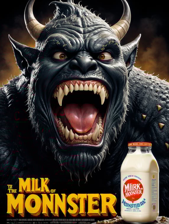 Premium Free ai Images | vintage movie poster of milk monster
