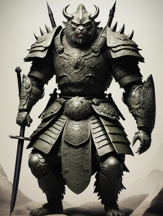 Premium Free ai Images | japanese army warrior beast