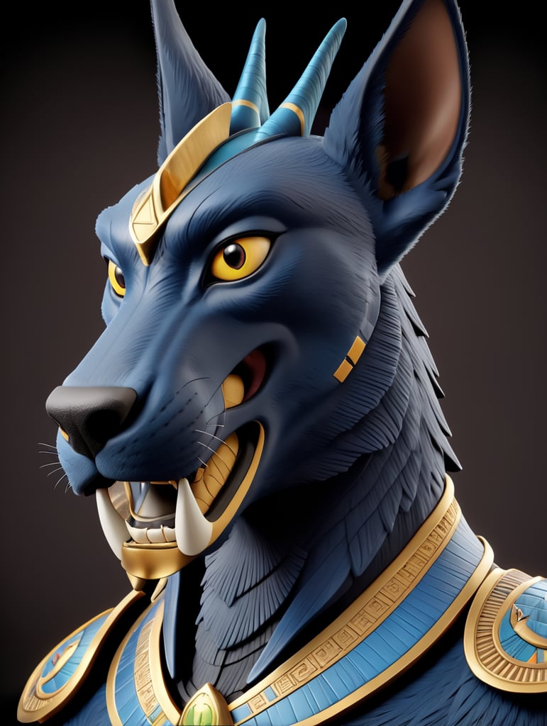 Premium Free ai Images | egyptian god anubis portrait hyper realistic ...