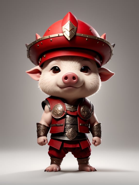 Premium Free ai Images | boar gladiator hat simple background pants red ...