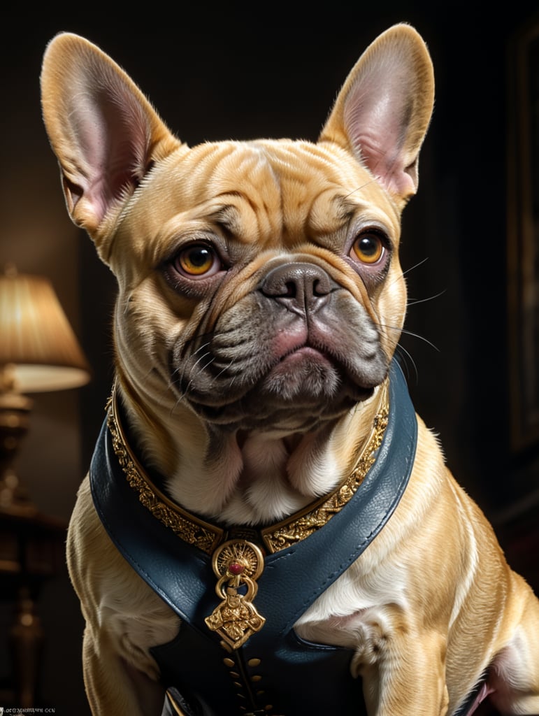 Premium Free ai Images | short haired beige french bulldog