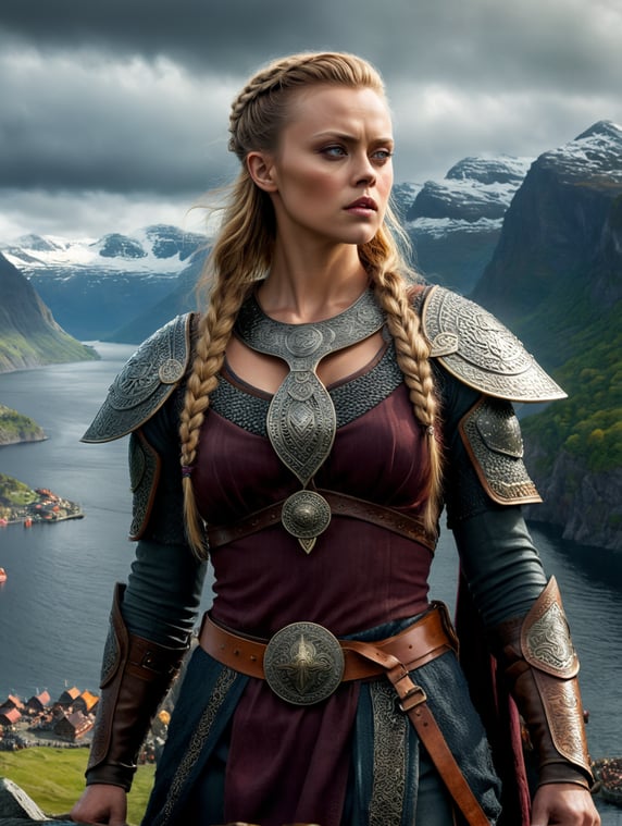 Premium Free ai Images | viking woman like frida gustavsson in the tv ...