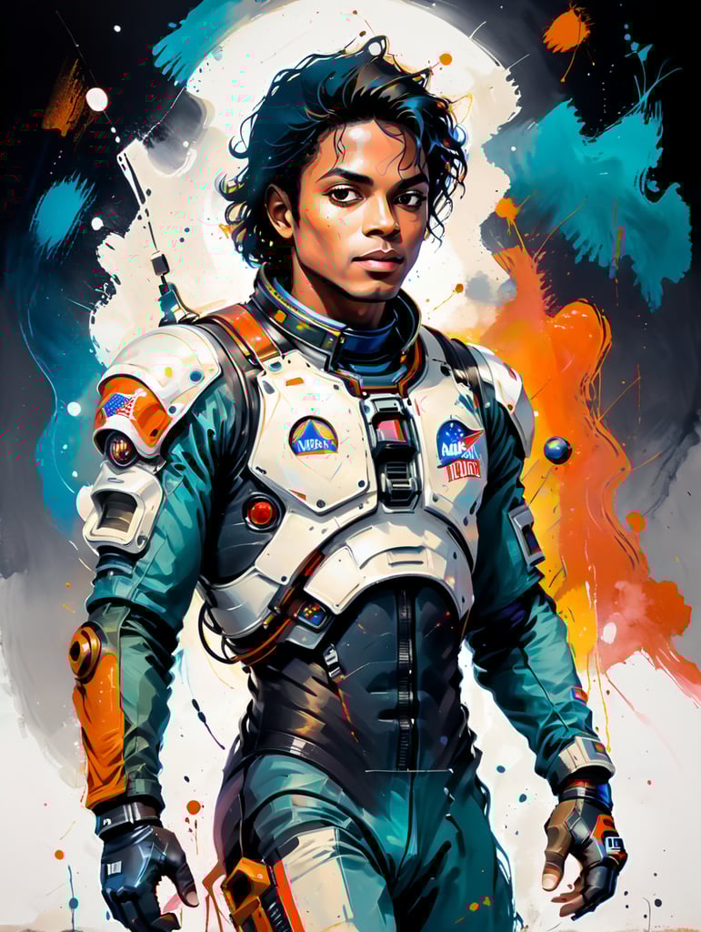 Premium Free ai Images | michael jackson wearing an astronaut suit ...