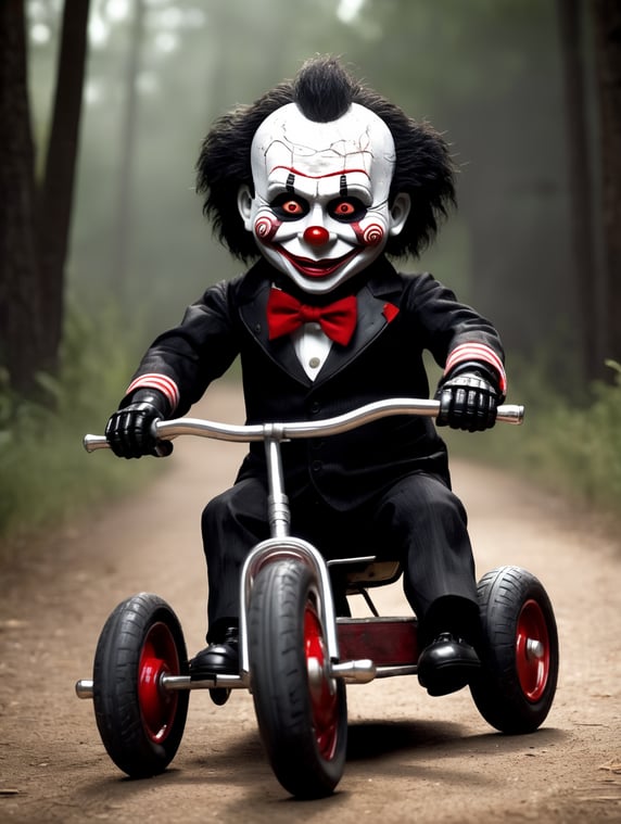 Premium Free ai Images | billy the puppet from the movie saw drifting ...