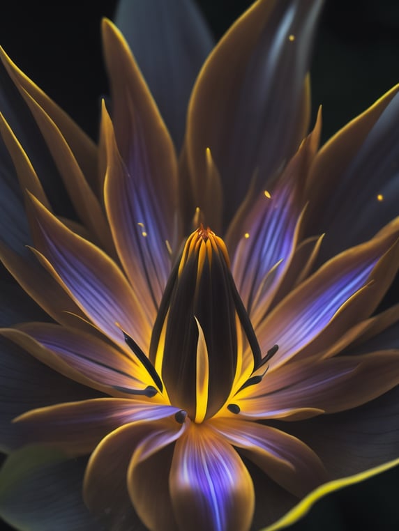 Premium Free ai Images | macro photo of bioluminescent flower of lily ...